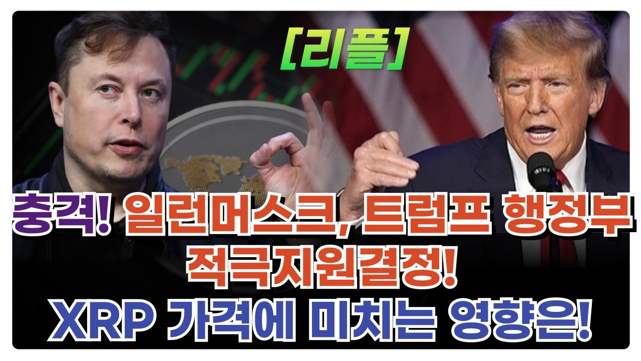 리플 충격 일런머스크 트럼프 행정부 적극지원결정 Xrp 가격에 미치는 영향은 코인투자 매매기법 매매전략 리플