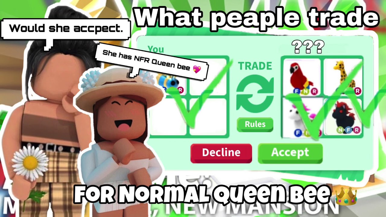 What *PEOPLE* Trade for Normal Queen bee|Short||Adopt me (Roblox) - YouTube