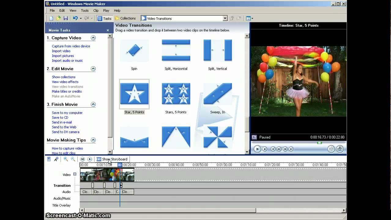 Windows Movie Maker: Part 2 Transitions and Effects - YouTube