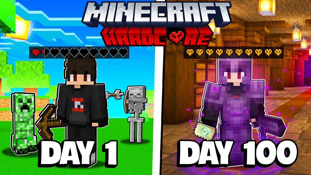 I Survived 100 Days in Minecraft Hardcore... - YouTube