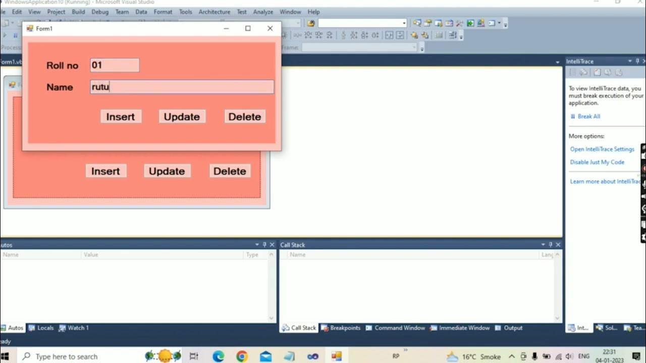Insert, Update, Delete Operation without Validation #2023 || @codewithjp || - YouTube