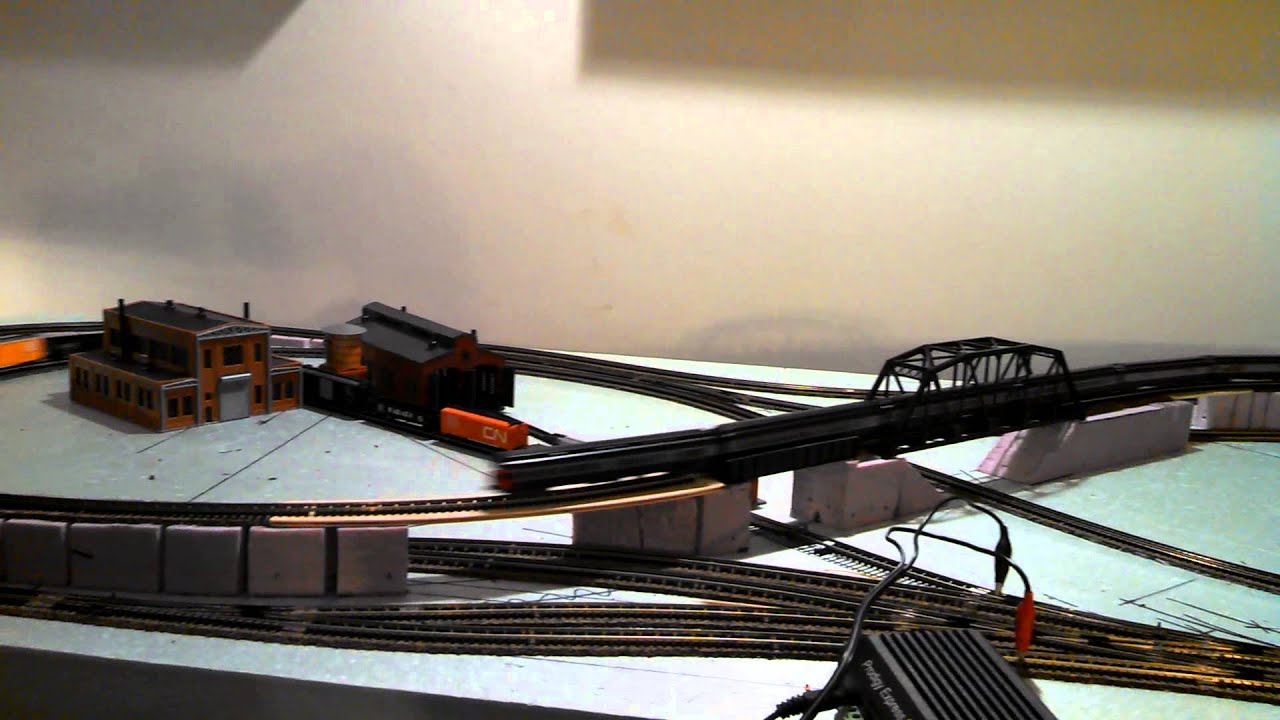 N Scale HCD 36X80 Layout Running on DCC - YouTube