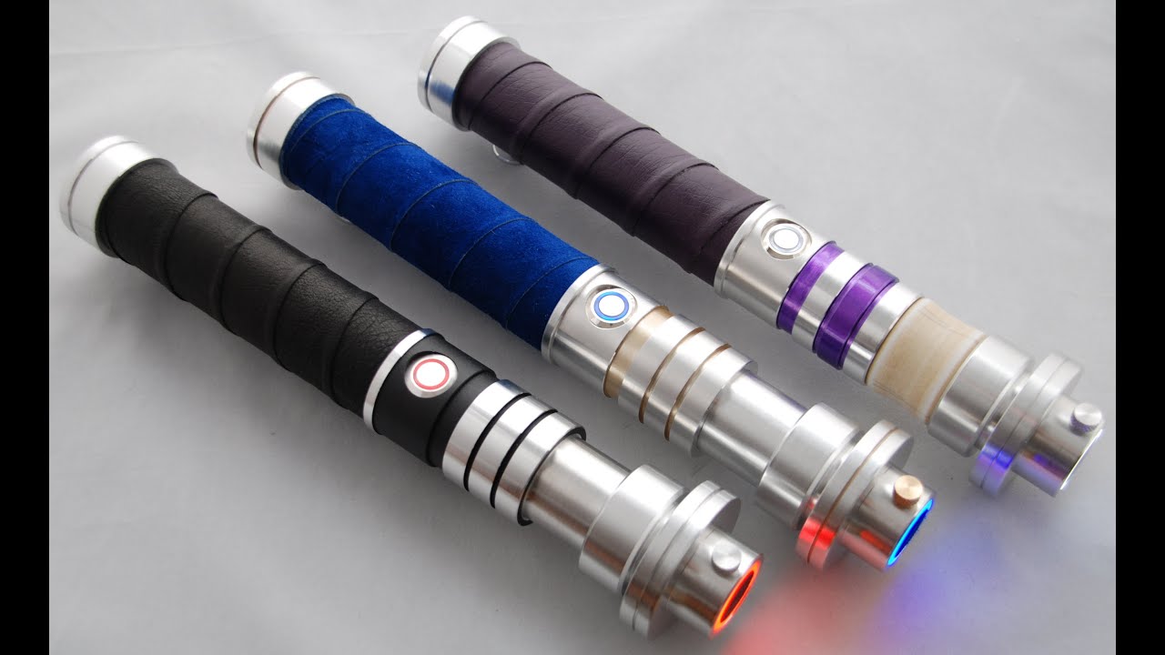 Bellator custom leather grip stunt sabers - YouTube