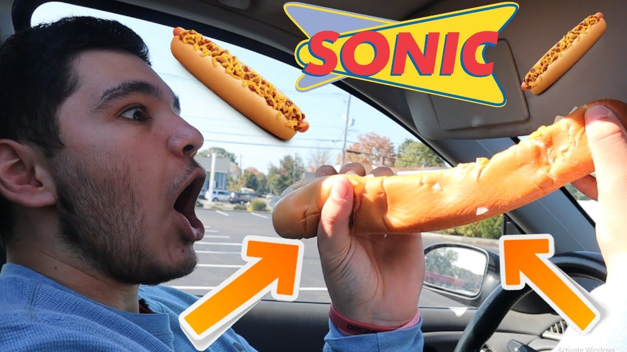 GLIZZY!!! Trying Sonic's FOOTLONG Quarter Pounder Coney! - YouTube