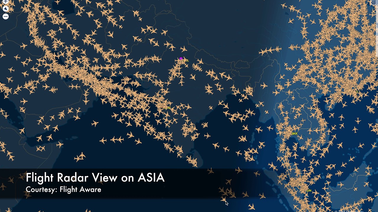 Real Time Flight Radar View on ASIA FF | India, Gulf, Pakistan, Sri ...