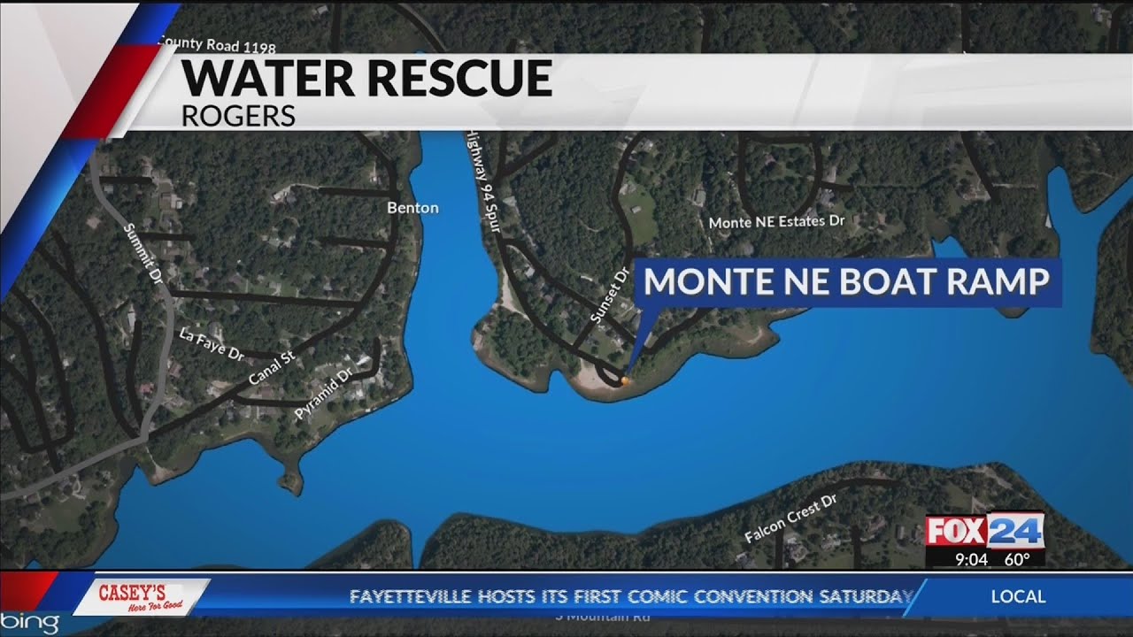 Water Rescue Monte Ne Boat Ramp - YouTube