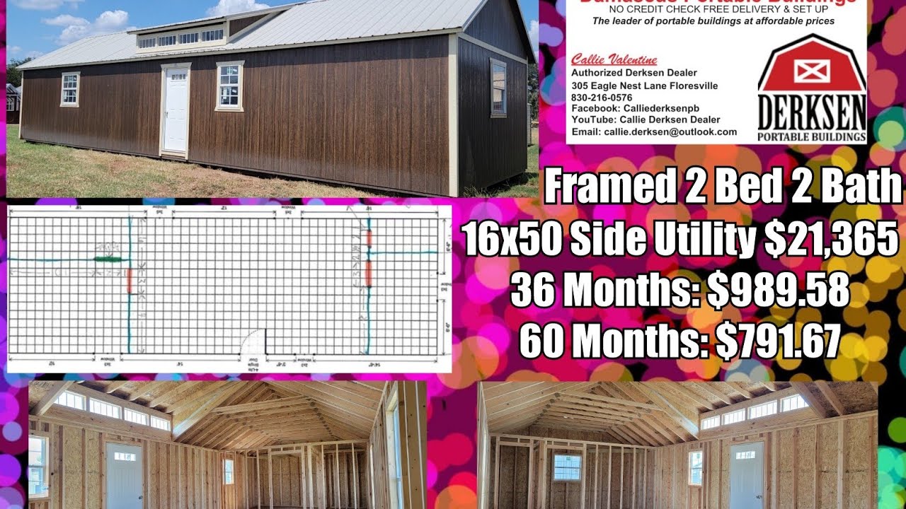 SOLD REPO PRICE REDUCED 16x50 Derksen Side Utility framed for a 2 ...