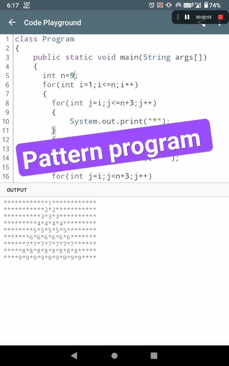 Pattern Program Java Program Java Programming Youtube