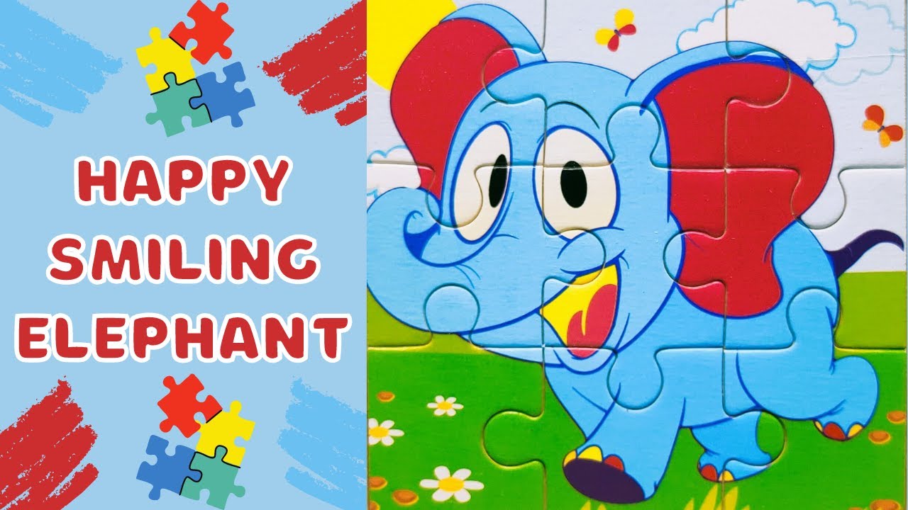 Happy Smiling Elephant - Animal Puzzle For Toddler, Kindergarten & Kids ...