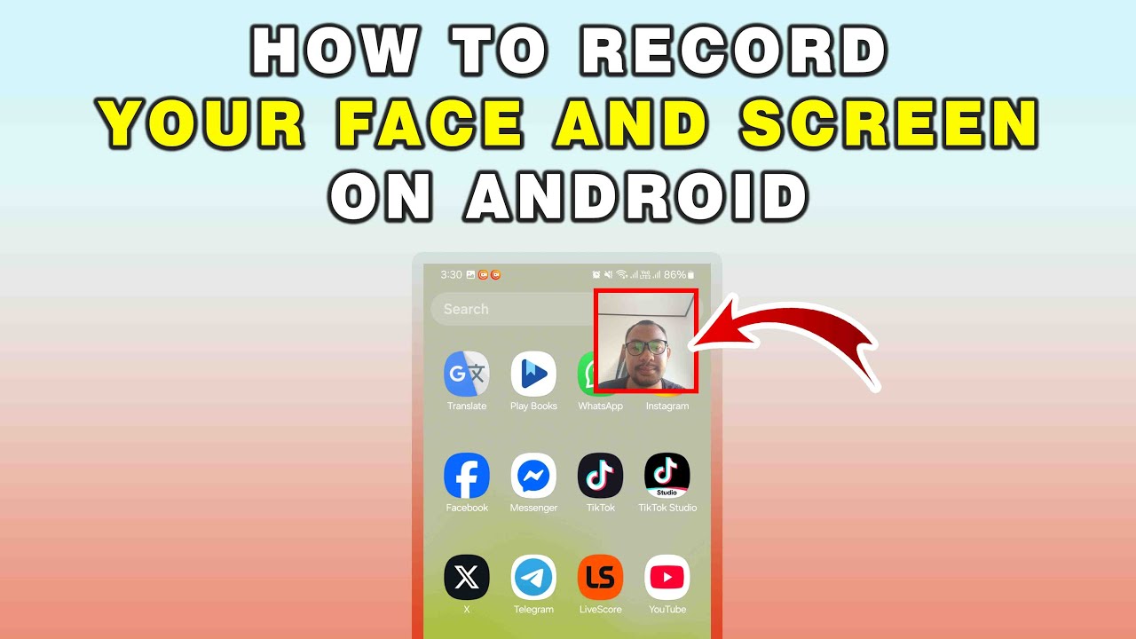 How To Record Your Face And Screen At The Same Time On Android - YouTube