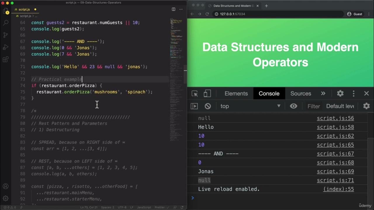 Data Structures, Operators, Strings Part-2 | Section - 9 | JavaScript Course | Jonas Schmedtmann ...