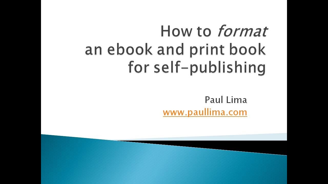 Format Book for Self-publishing (with Word); Self-publish (Free!) in ...