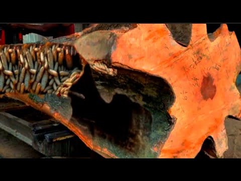 BE CAREFUL When Sawing Wood Shaped Like This!! || SAWMILL