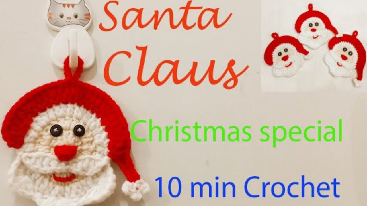 Crochet Santa Claus Face | Crochet Pattern For Chrisms | Handmade ...