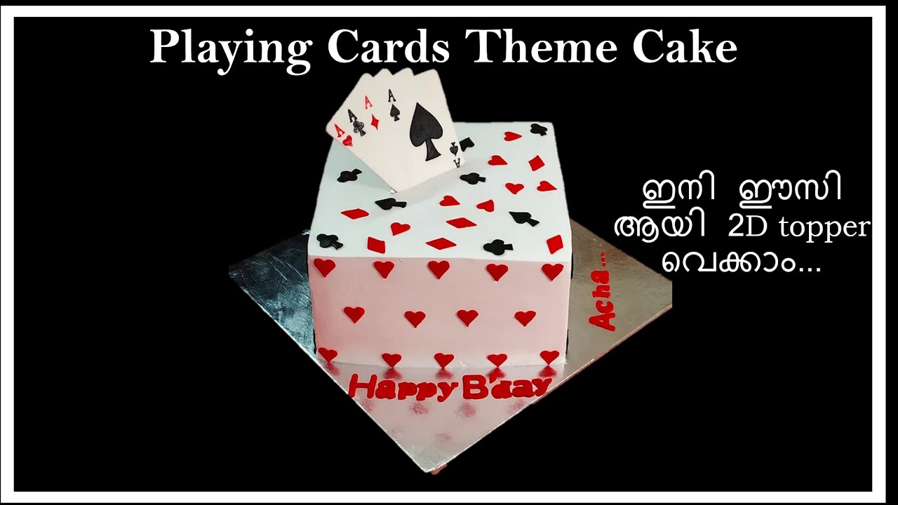 Playing Cards Theme Cake | Playing Cards Cake Topper | Fondant Playing ...