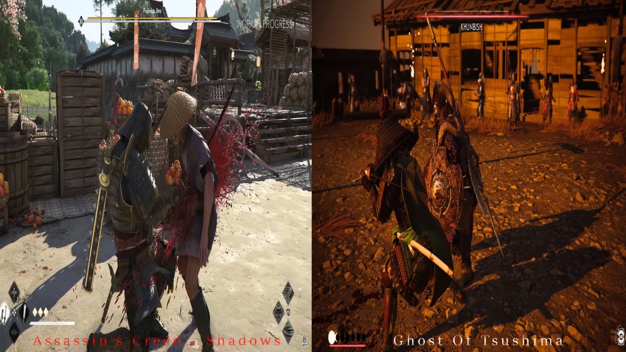 Boss fight Assassin's Creed Shadows Vs Ghost Of Tsushima - YouTube