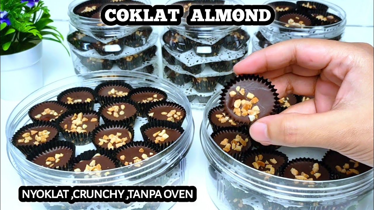 Cara membuat Kue Coklat Almond - kue lebaran tanpa oven - YouTube