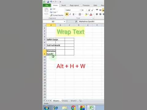 Wrap Text in excel with key || Excel Tips & Tricks 2022 || @todfodeducation - YouTube