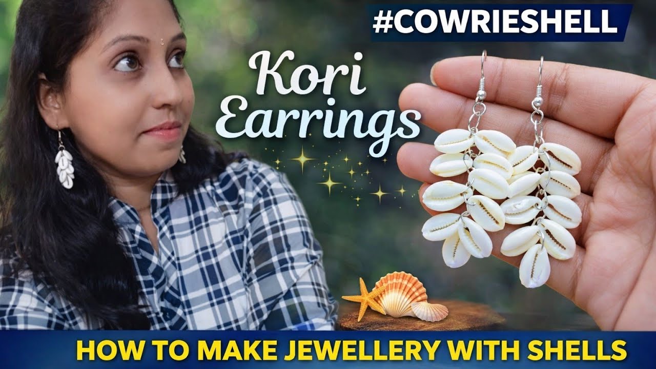 How to Make Cowrie Shell Earrings | DIY Kori Shell Jewellery | Handmade ...