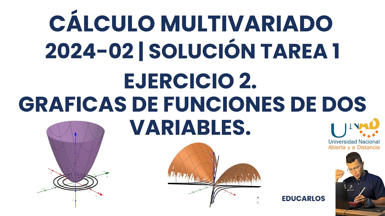 Ejercicio 2. Graficas de Funciones de dos variables. Tarea 1 |Cálculo Multivariado (2024-02 ...