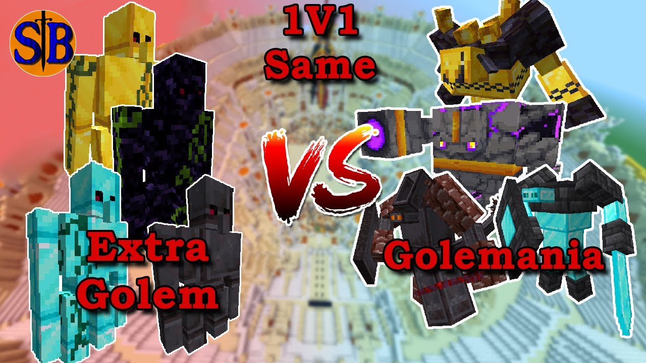 Extra Golem vs Golemania (Same Type 1v1) | Minecraft Mob battle - YouTube