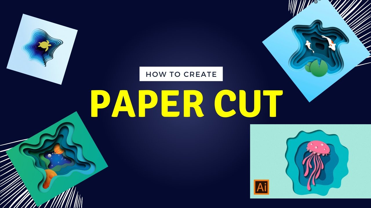 Paper cut Illustrator - YouTube