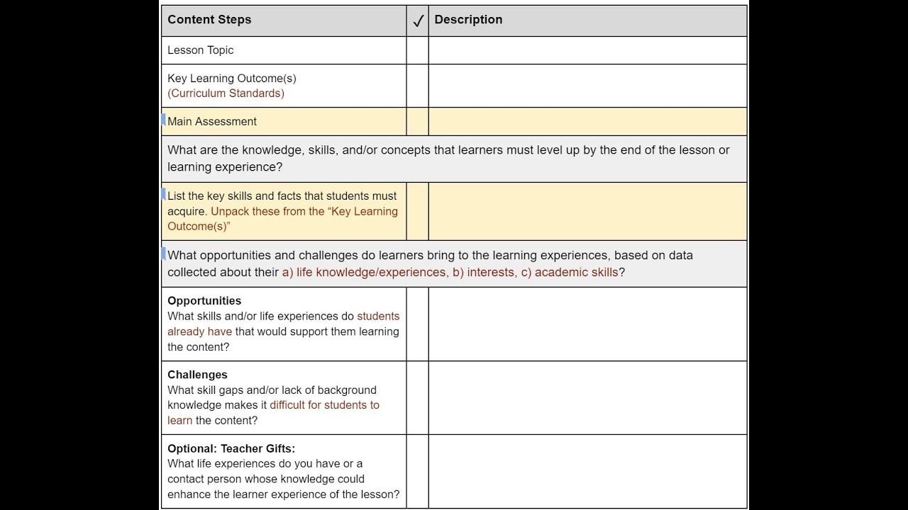 Differentiation Planning Criteria Checklist - YouTube