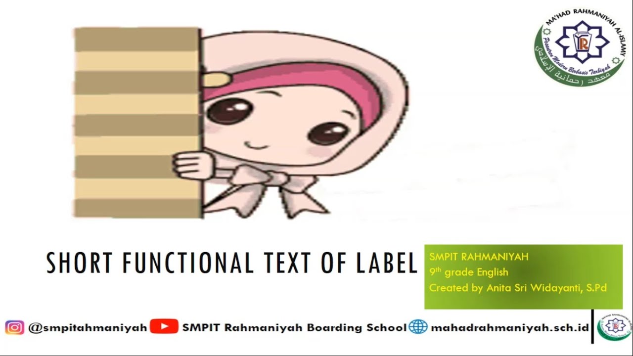 Short Functional Text of Label - Anita Sri Widayanti, S.Pd. || Bahasa ...