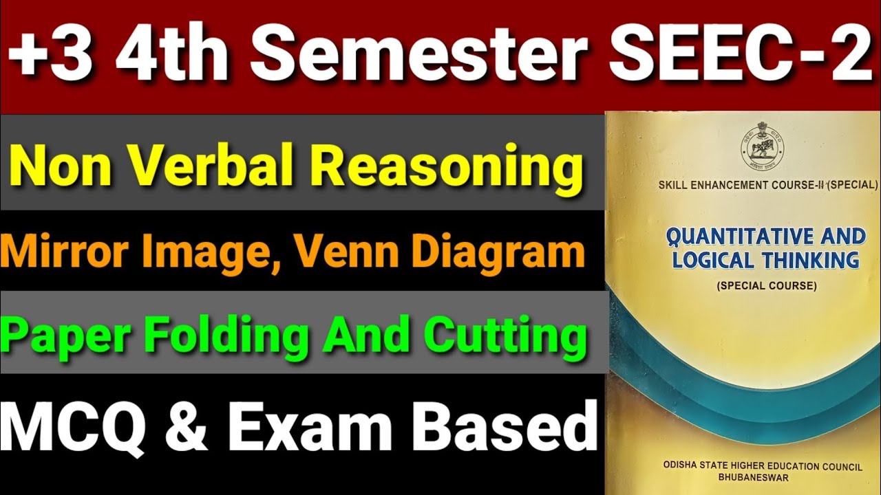 Reasoning,Non Verbal Series, Mirror Image,Venn Diagram,+3 4th Semester ...