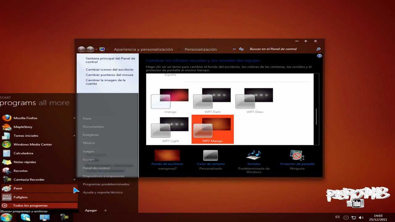 Mango Skin pack (32 y 64 bits) "El mejor skin pack para windows 7 ...