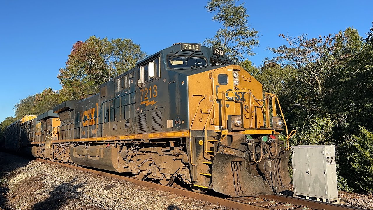 CSX 7213 & CSX 806 pulling some interesting things through Warm Springs ...