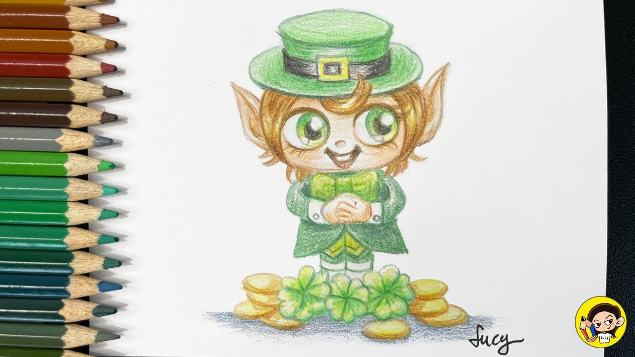 How To Draw A Cute Leprechaun|2024|Colored pencil| Saint Patrick's Day ...