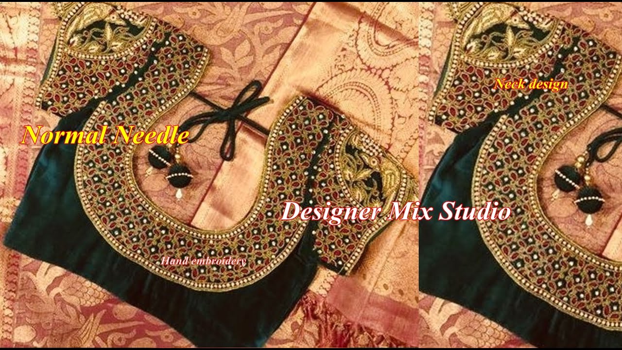 Aari work using normal needle ~ design 13 - YouTube