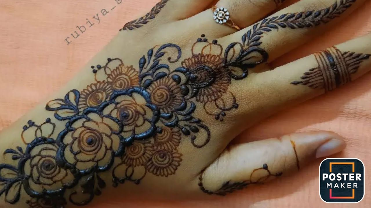 Valentine day Special gulab wali Mehndi design 2023 | Valentine's ...
