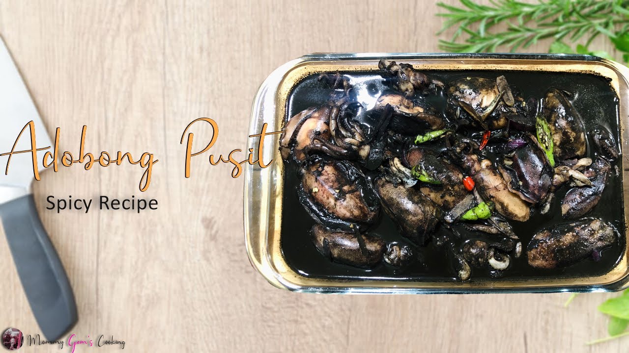 HOW TO COOK SPICY ADOBONG PUSIT (LUMOT) | Gema Togonon - YouTube