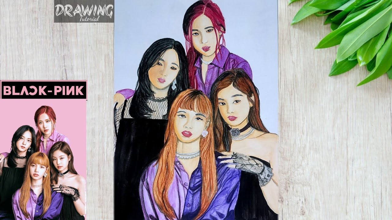 How to draw BLACKPINK Group| step by step | Drawing Tutorial | Jisoo ...