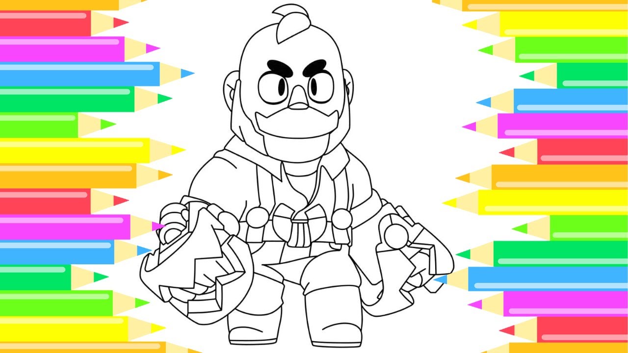 Brawl Stars Coloring Pages Sam - YouTube