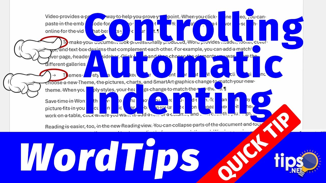 Controlling Automatic Indenting - YouTube