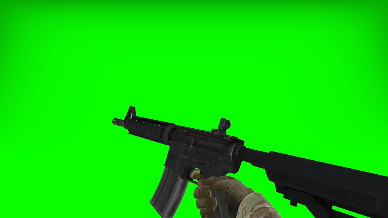 FPS view, Assault rifle M4A4, green screen - YouTube