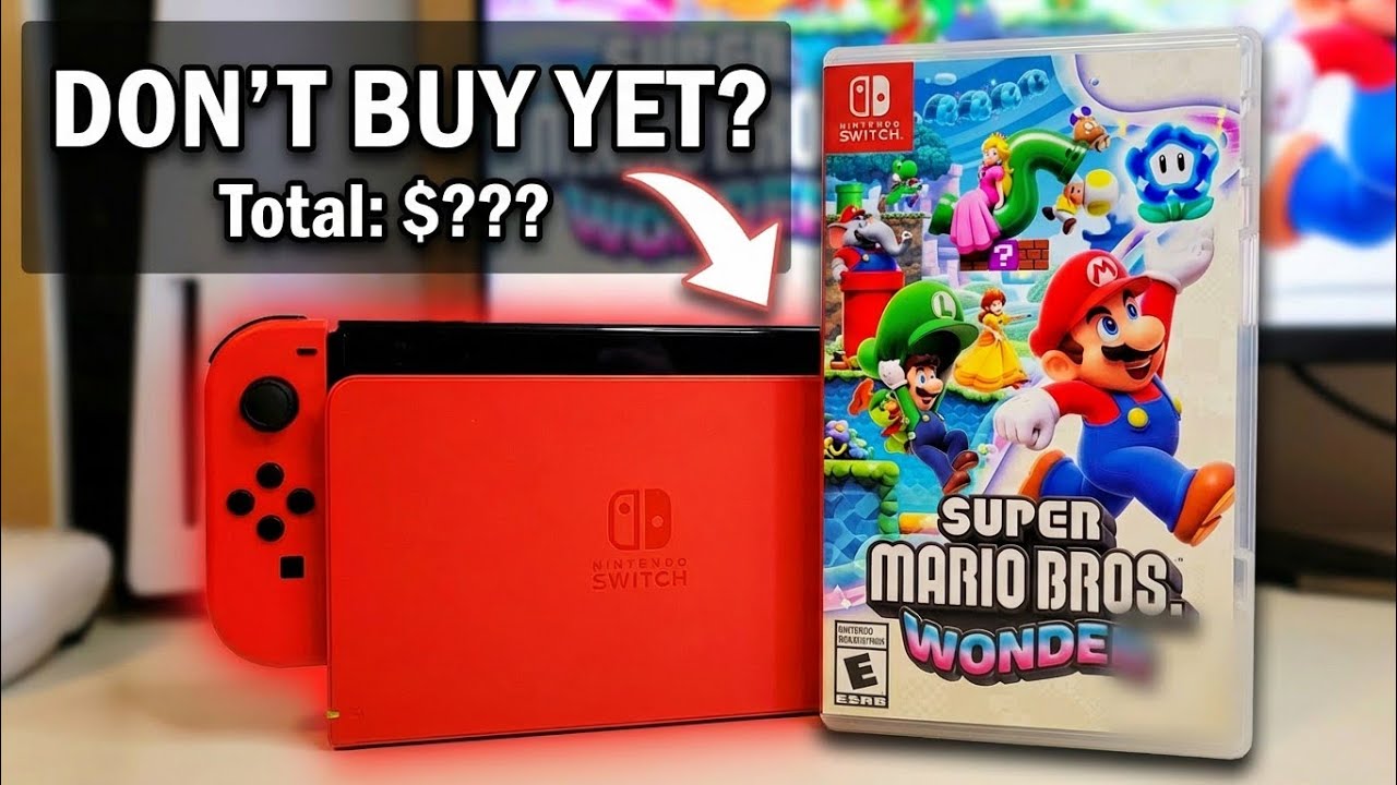 Unboxing Nintendo Switch OLED Mario Edition + Super Mario Bros. Wonder ...