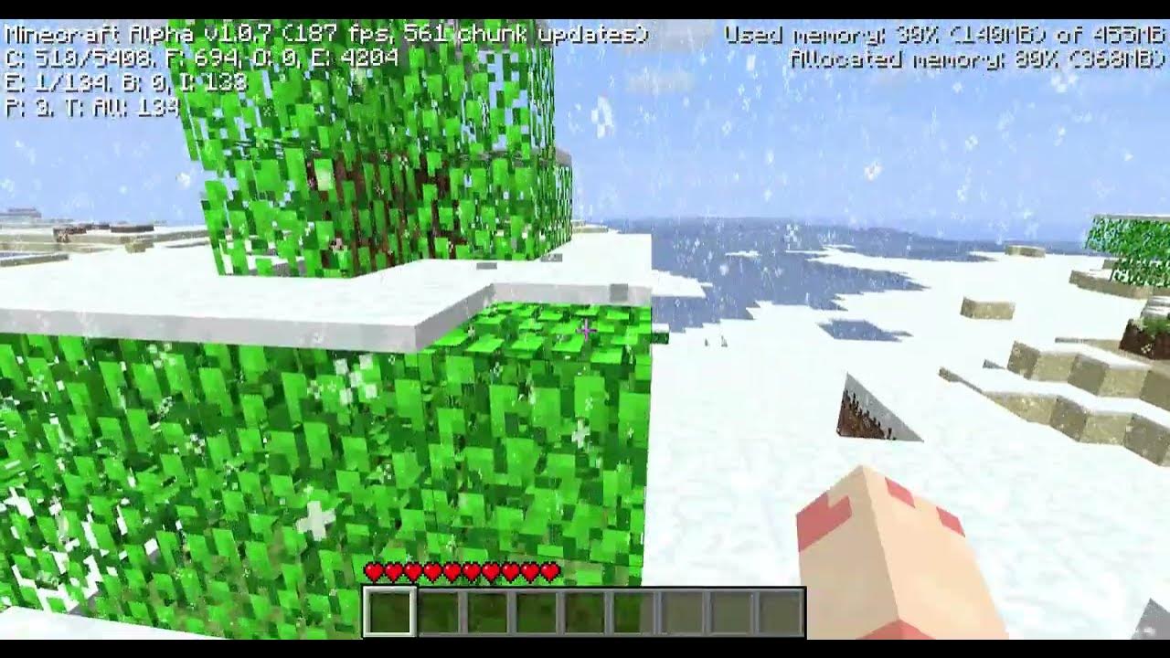 Minecraft Java Edition Alpha v1.0.7 - YouTube