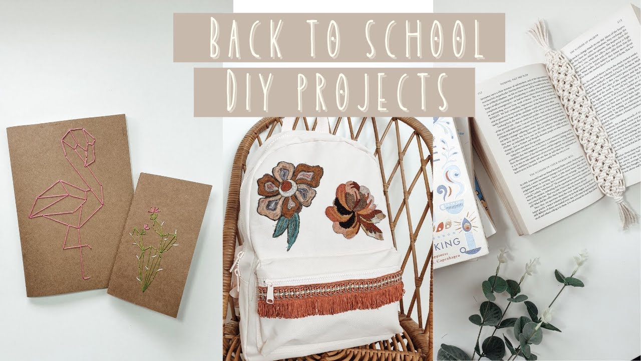Back To School DIY Projects With School Supplies | Macrame Bookmark ...