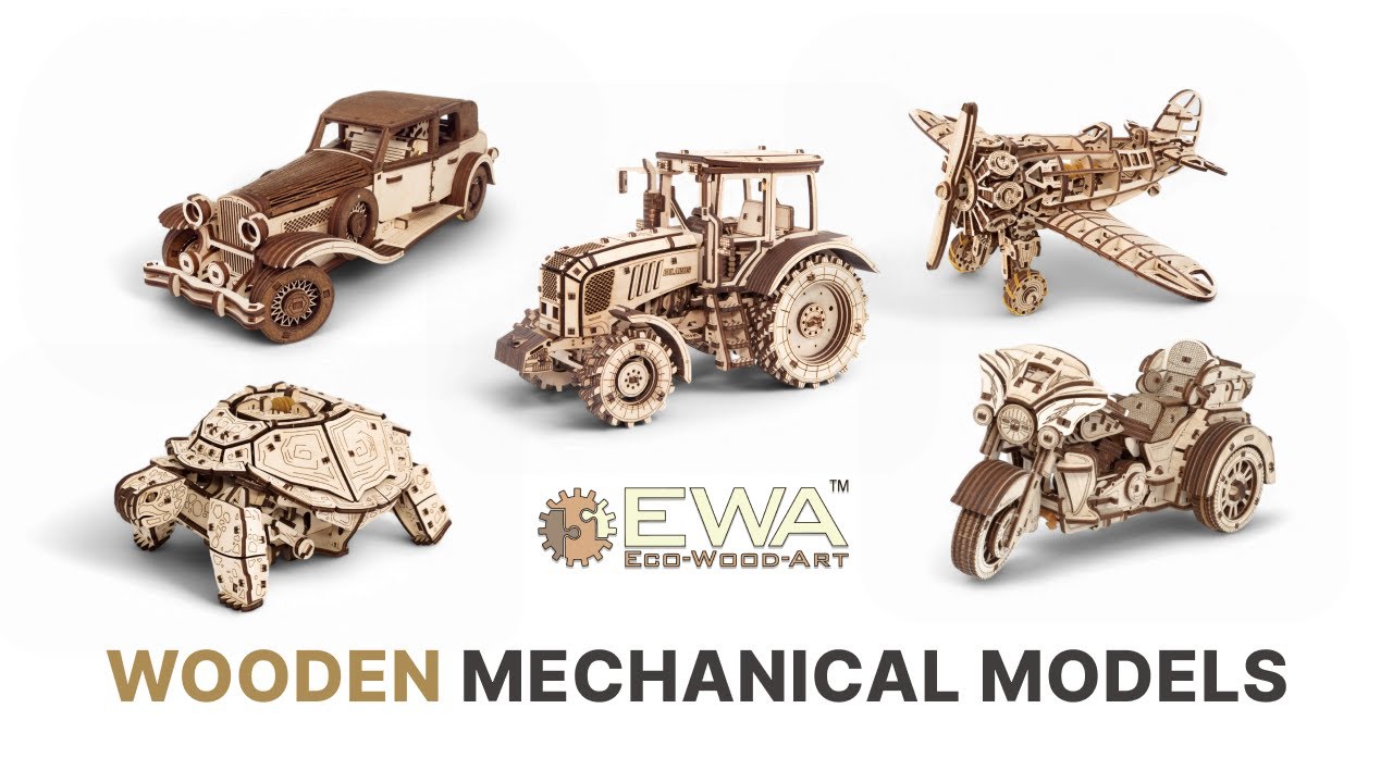 EWA Eco-Wood-Art - Wooden mechanical models - YouTube