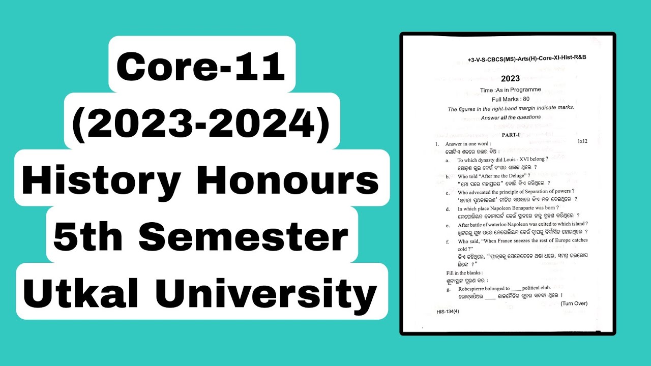 core 11 history honours | 5th semester 2024 | utkal university 2024 - YouTube