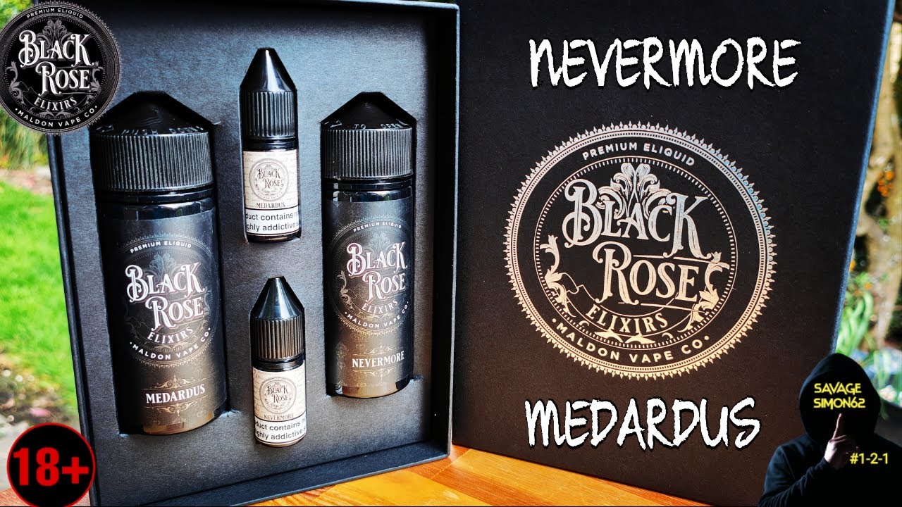 BLACK ROSE ELIXIRS:- NEVERMORE & MEDARDUS E-LIQUID REVIEW 🔞 #ukeliquid ...