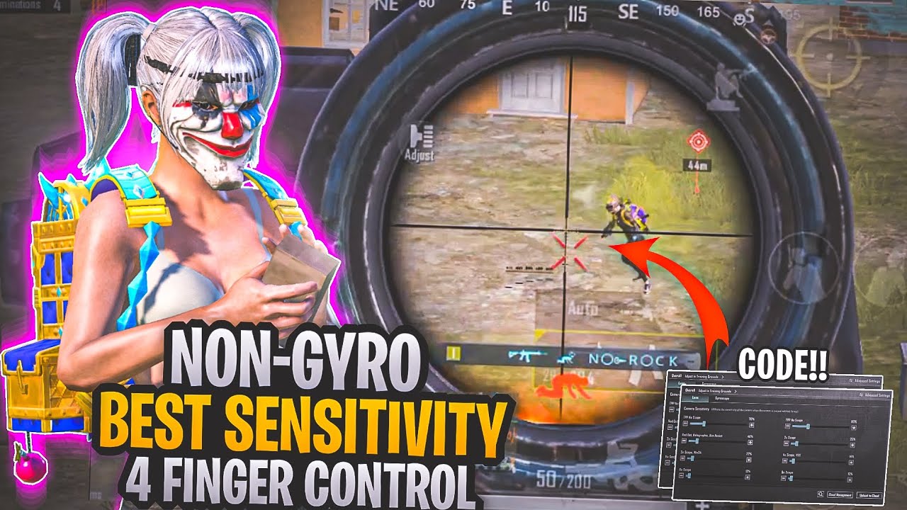 BGMI🔥NEW BEST NON GYRO SENSITIVITY CODE + 4 FINGER CONTROL SETTINGS FOR ...