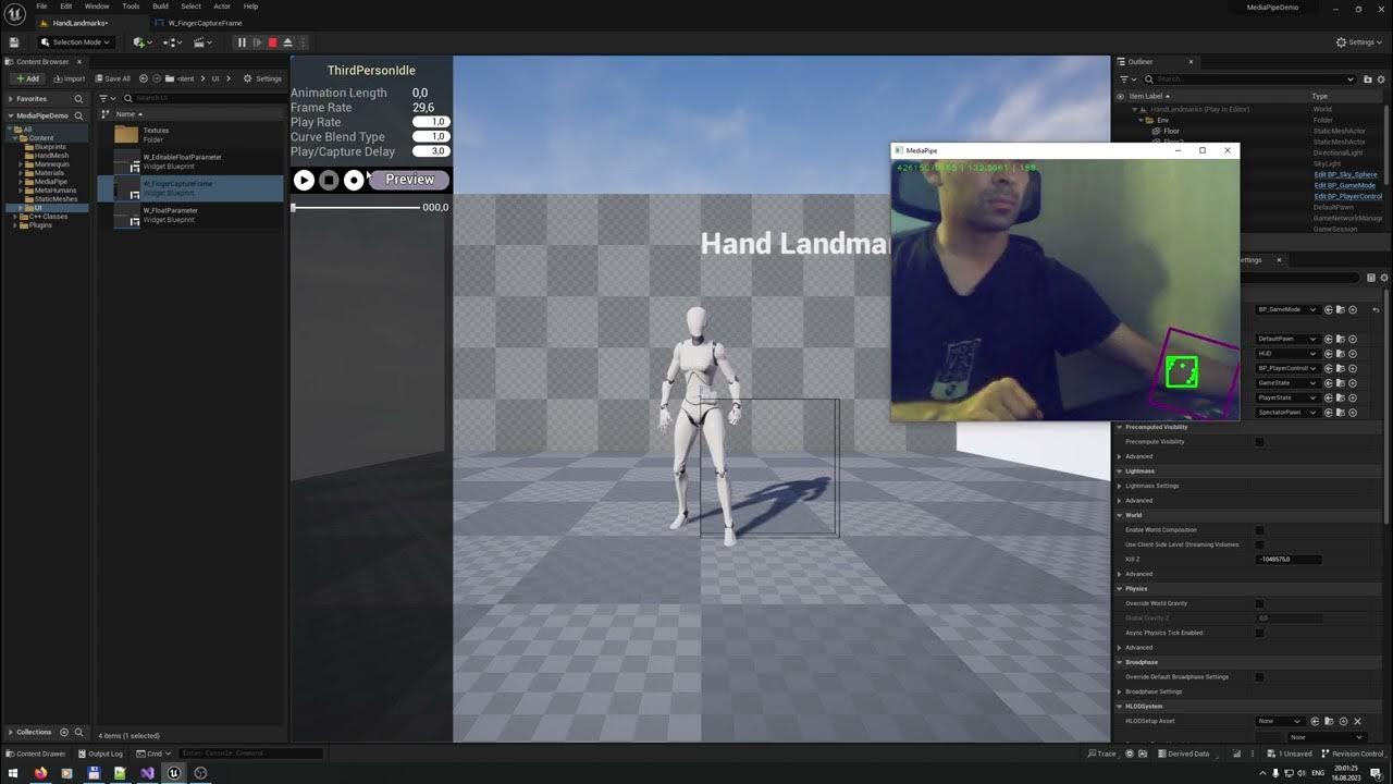Add fingers mocap to animation in UE5 from webcam - YouTube