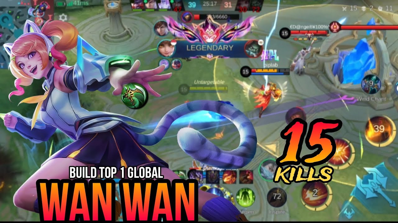 15 Kills + 2x LEGENDARY!! Wan Wan Monster Gold Laner (WTF DAMAGE) Build ...