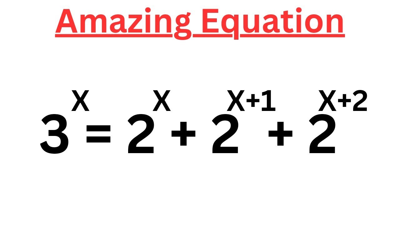 A Very Good Exponential Equation | Maths Olympiad - YouTube