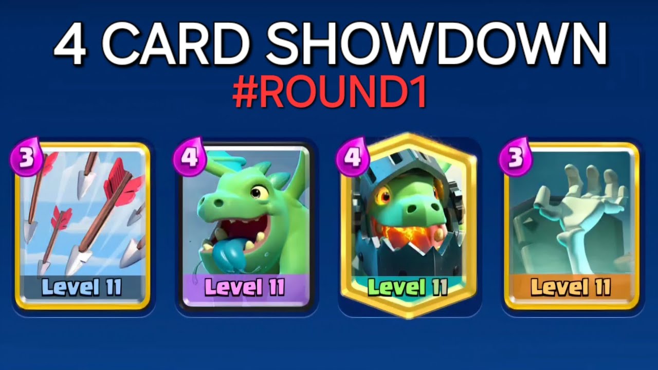 4 CARD SHOWDOWN CHALLENGE! #round1 1👍 - YouTube